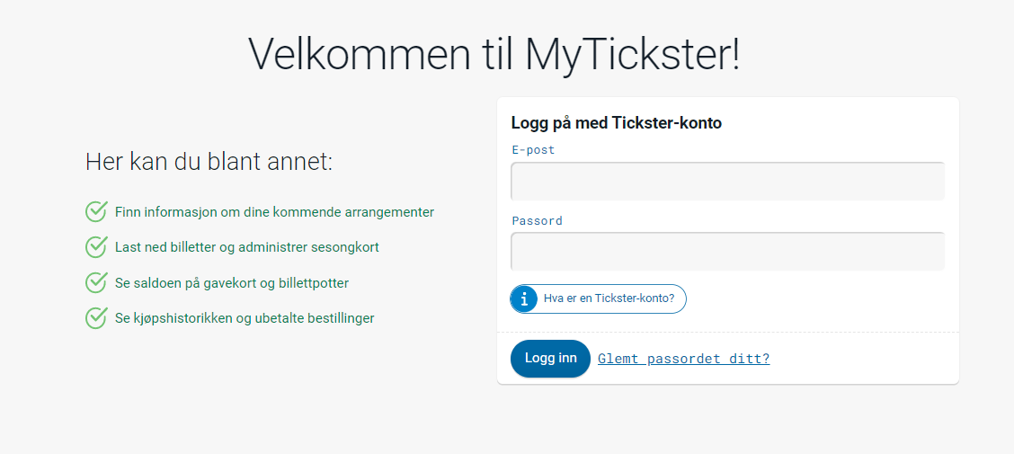 Hvordan kan jeg endre passordet til Tickster-kontoen min? – Tickster Help Center