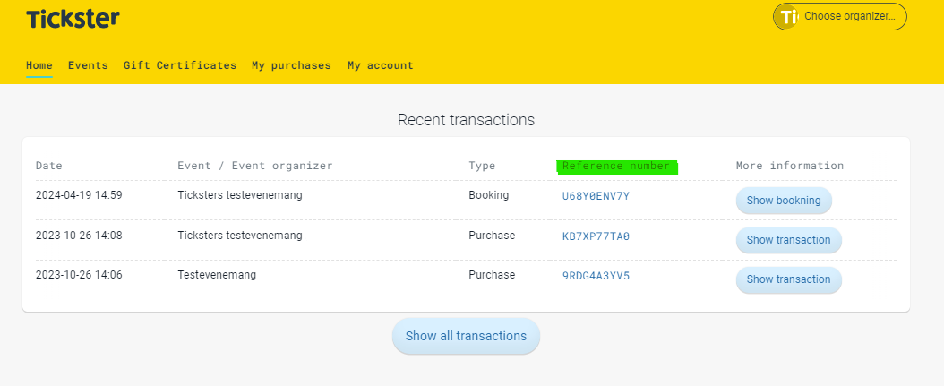 Where can I find my reference number? – Tickster Help Center