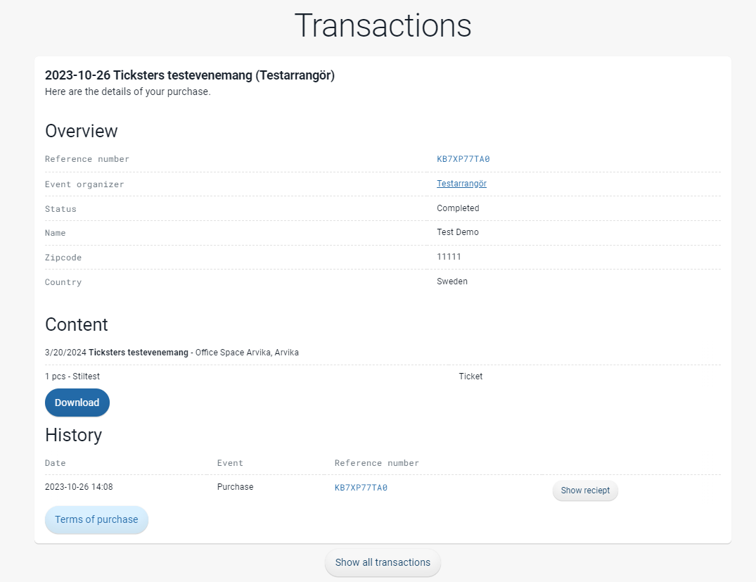 Download receipt – Tickster Help Center