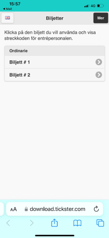 Hur lägger jag till biljetten i min mobil? – Tickster Help Center